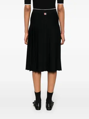 Thom Browne Pleated Knitted Midi Skirt