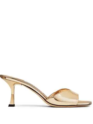 JIMMY CHOO Skye 70 Metallic Mules - Gold