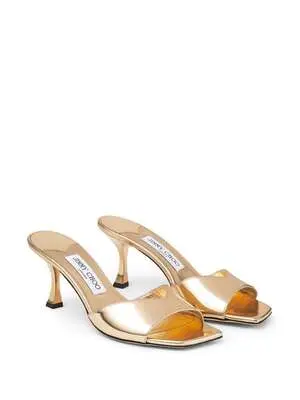 JIMMY CHOO Skye 70 Metallic Mules - Gold