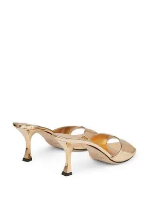 JIMMY CHOO Skye 70 Metallic Mules - Gold