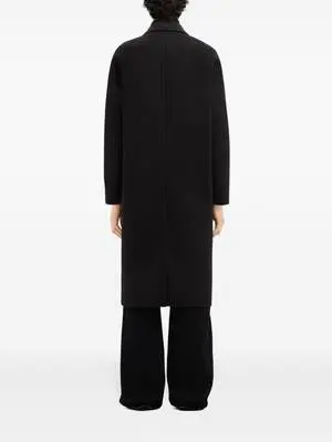 COURREGES Cocoon Long Coat With Logo Appliqu