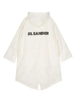 JIL SANDER Logo-print Hooded Coat - White