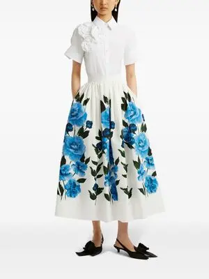 Erdem Floral Print Midi Skirt