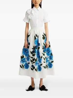 Erdem Floral Print Midi Skirt