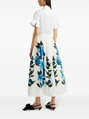 Erdem Floral Print Midi Skirt