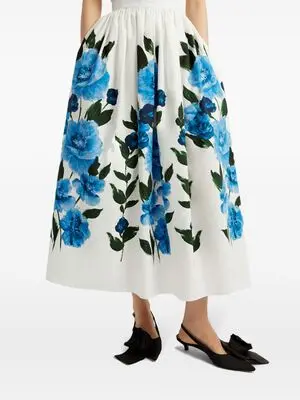 Erdem Floral Print Midi Skirt