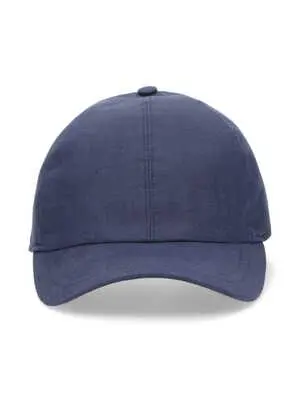 Borsalino Hiker Linen Baseball Cap - Blue