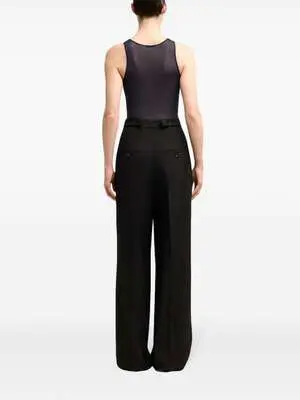 AMI Paris Wide-leg Wool Trousers - Black