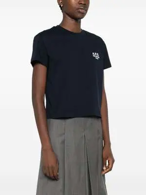 A.p.c. Logo-embroidered T-shirt - Blue
