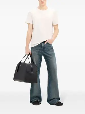 COURREGES Logo-embroidered Cotton T-shirt - White