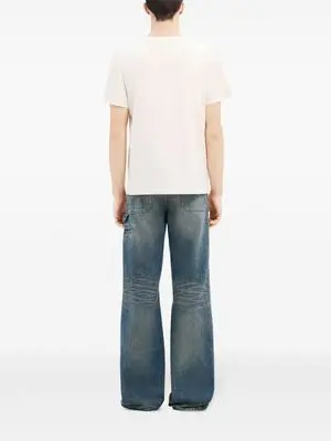 COURREGES Logo-embroidered Cotton T-shirt - White