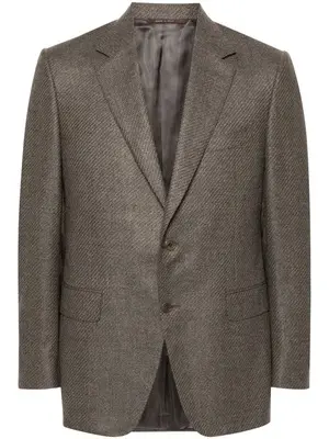 Canali Single-breasted Wool Blazer - Brown