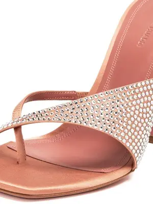 Amina Muaddi 95mm Shiona Crystal-embellished Sandals - Gold
