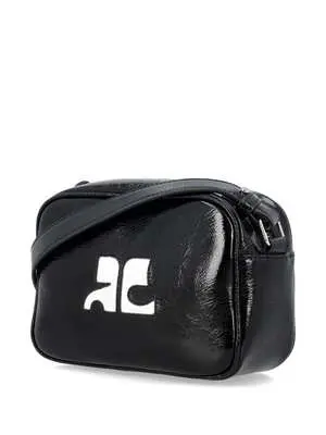 COURREGES Reedition Naplack Leather Mini Bag - Black