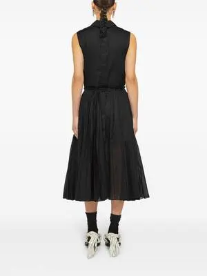 JIL SANDER A-line Pleated Midi Skirt