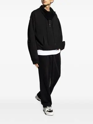 Helmut Lang Drawstring Stand-up Collar Sweatshirt - Black