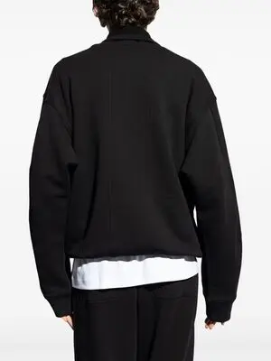Helmut Lang Drawstring Stand-up Collar Sweatshirt - Black