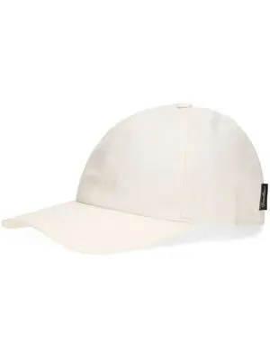 Borsalino Linen Baseball Cap With Logo Tag - White