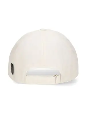 Borsalino Linen Baseball Cap With Logo Tag - White