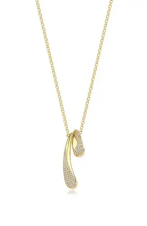 KLOTO Snuggle Diamond Double Pendant Necklace - Gold