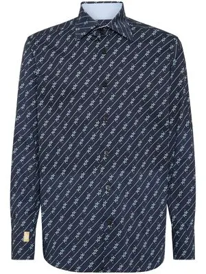 BILLIONAIRE Monogram-pattern Cotton Shirt