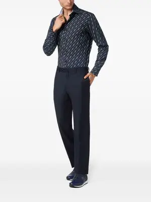 BILLIONAIRE Monogram-pattern Cotton Shirt