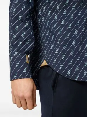 BILLIONAIRE Monogram-pattern Cotton Shirt