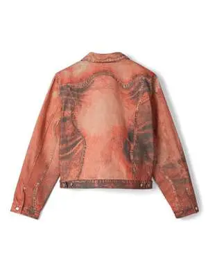 Camper Abstract-pattern Denim Jacket - Orange