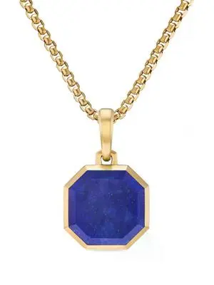 David Yurman 18kt Yellow Gold Faceted Lapis Lazuli 16mm Amulet - Blue