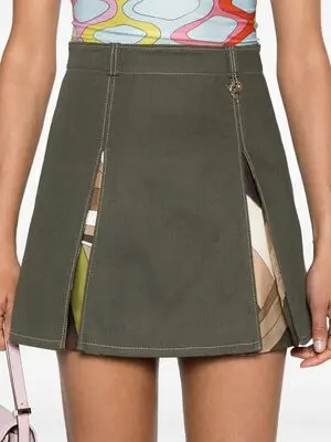 Emilio Pucci Box-pleated Twill Miniskirt