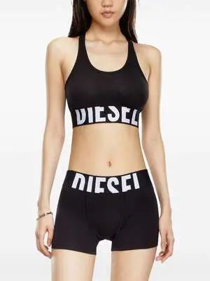 DIESEL® Logo-intarsia Racerback Bra - Black