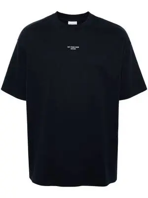 Drole De Monsieur Logo-print Cotton T-shirt - Blue
