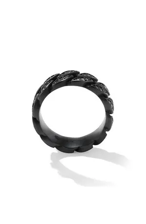 David Yurman Black Diamond Curb Chain Ring