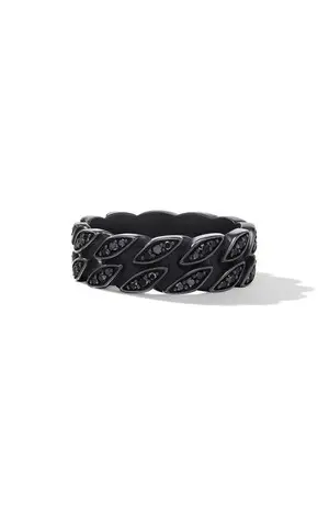 David Yurman Black Diamond Curb Chain Ring