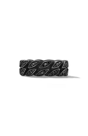David Yurman Black Diamond Curb Chain Ring
