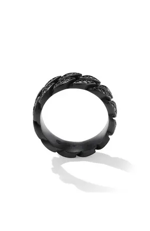 David Yurman Black Diamond Curb Chain Ring