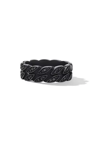 David Yurman Black Diamond Curb Chain Ring