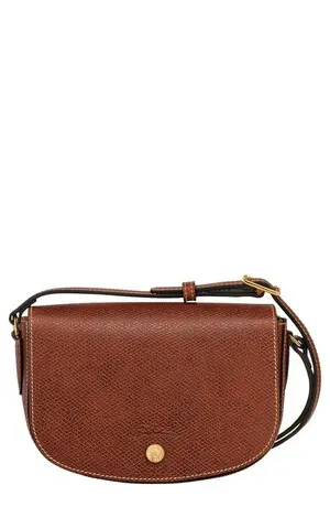 Longchamp Pure Leather Crossbody Bag - Brown