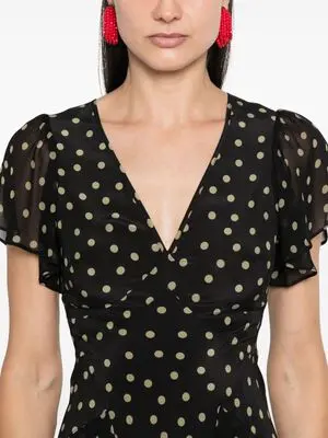 rixo sutton silk mini dress Rixo Sutton Polka Dot-Print Mini Dress - Black