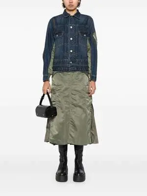 Sacai Panelled Denim Jacket - Blue