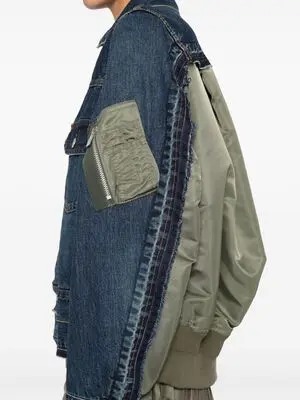 Sacai Panelled Denim Jacket - Blue