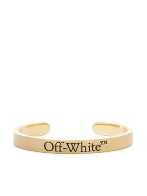 Off-White Logo-engraved Cuff Bracelet - Gold
