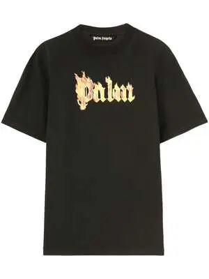 Palm Angels Logo-print Cotton T-shirt - Black