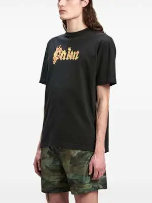 Palm Angels Logo-print Cotton T-shirt - Black