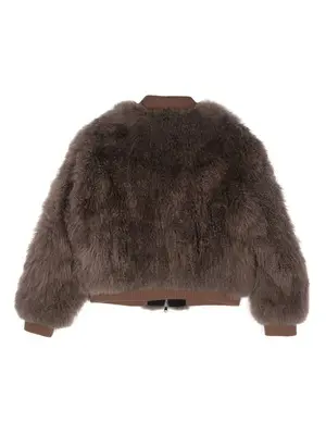 LISKA Fur-design Cashmere Bomber Jacket
