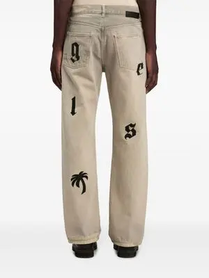 Palm Angels Logo-patch Straight Leg Jeans