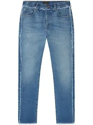 Alanui Fringed Straight Leg Jeans - Blue