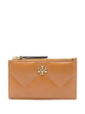 Tory Burch Kira Diamond-quilted Cardholder - Brown