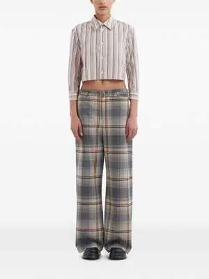 Marni Check-print Wide Leg Trousers
