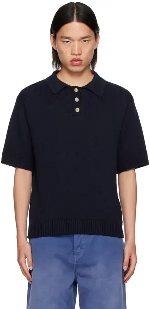 THE ELDER STATESMAN Navy Nora Polo - Navy